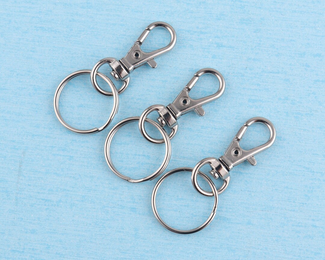 Silver Swivel Snap Clasp With Split Ring: Keychain Supplies (10-20pcs ...