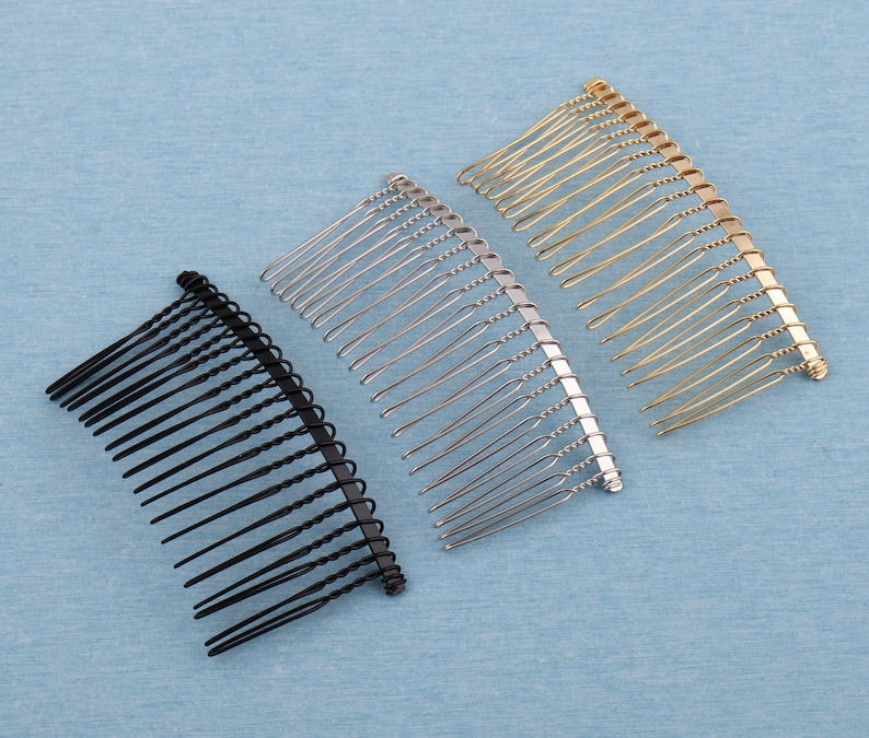 Metal Hair Comb Blank: 20 Teeth Plated Findings (77x38mm) - Etsy