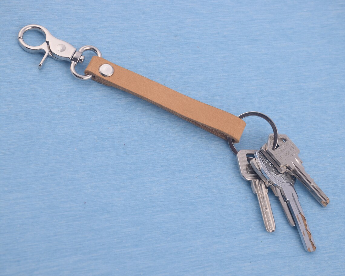 160mm Length Leather Key Fob With Swivel Snap Claspleather - Etsy