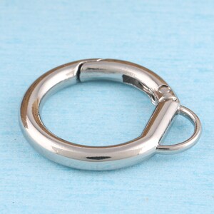 4-10pcs 1" Spring O Ring With Loop,25mm Metal Round Snap Hook, Circle ...
