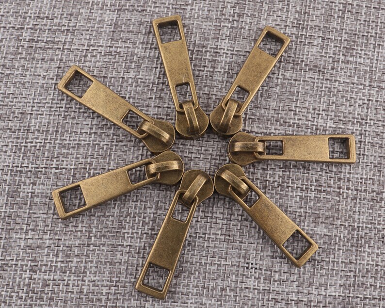 5-10-20pcs 5 Antique Brass Zipper Head 42mm Metal Teeth Head - Etsy