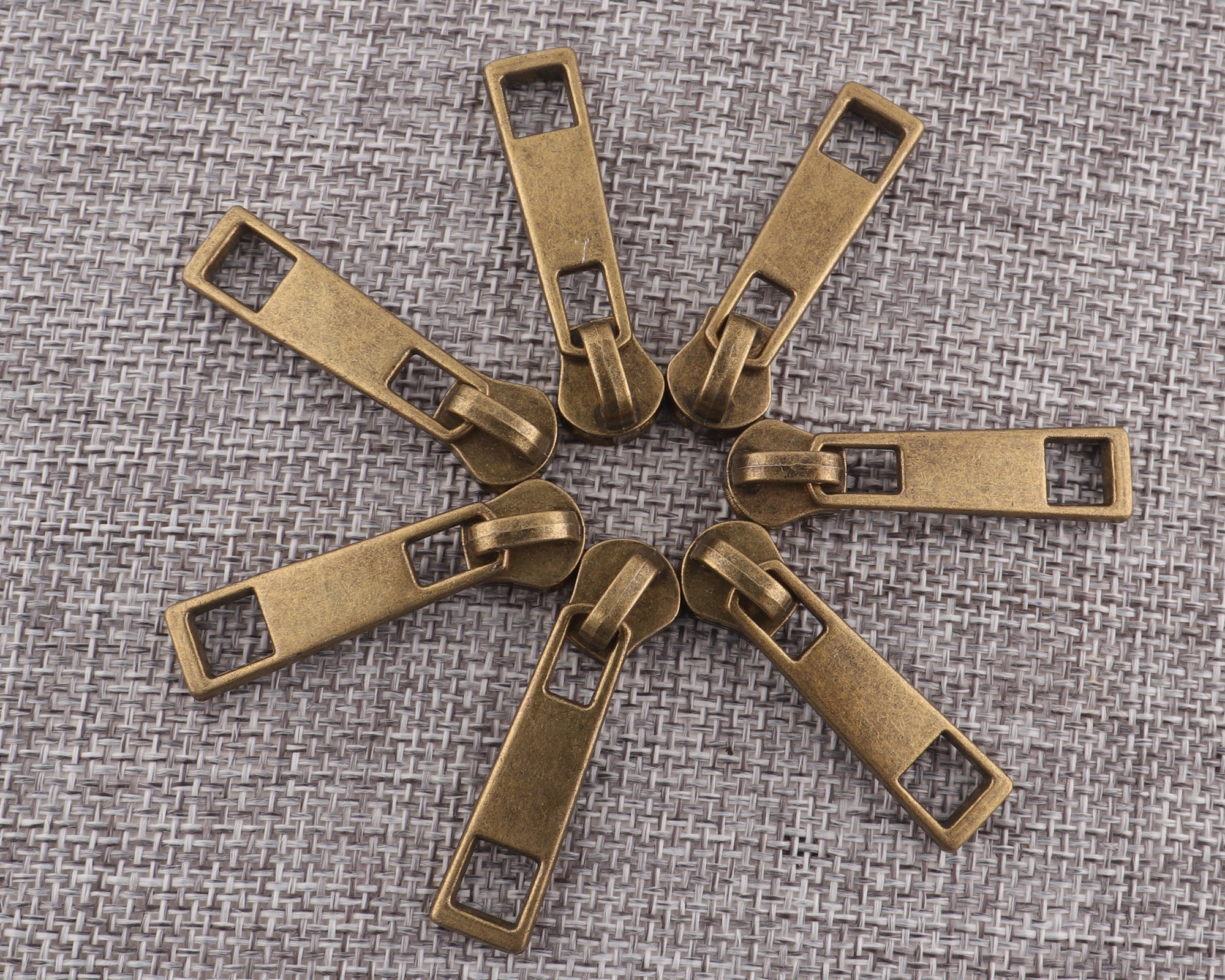 5-10-20pcs 5 Antique Brass Zipper Head 42mm Metal Teeth Head | Etsy