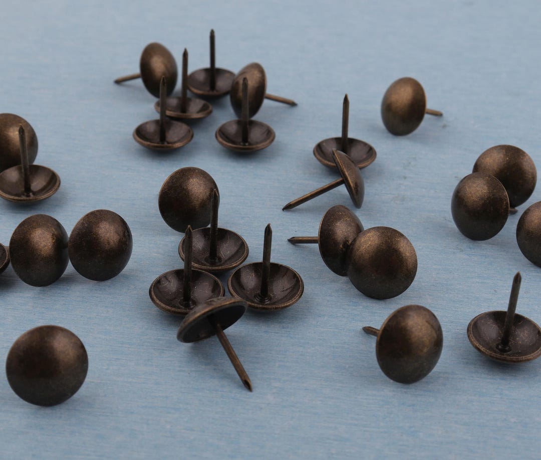 Antique Brass Upholstery Tacks: Round Head Decorative Nails (15x20mm ...