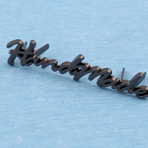 2" Metal Purse Label,50mm Length Script "handmade",metal Label With ...
