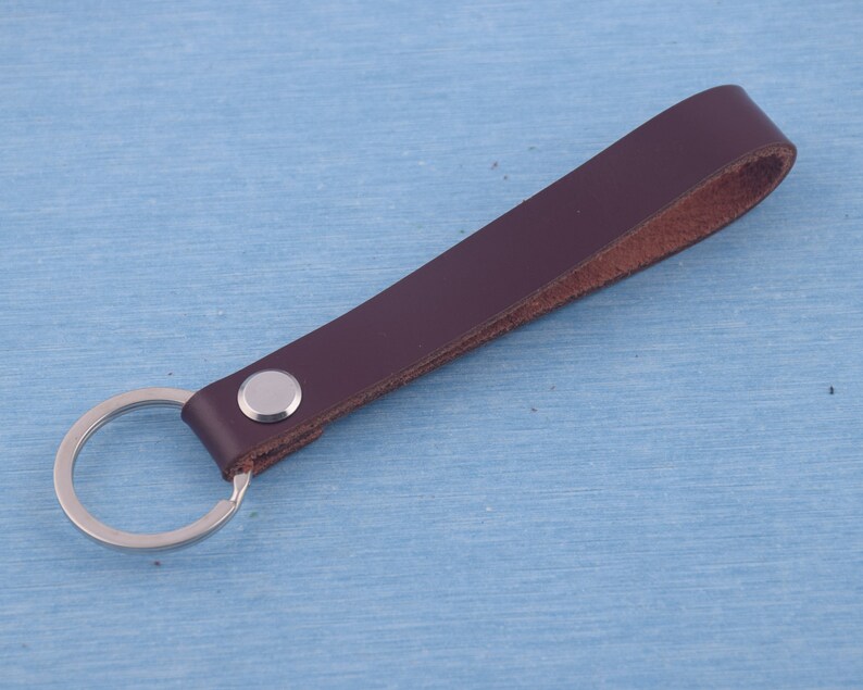 13014mm Leather Key Foblong Leather Keychain Key Chain Ring | Etsy