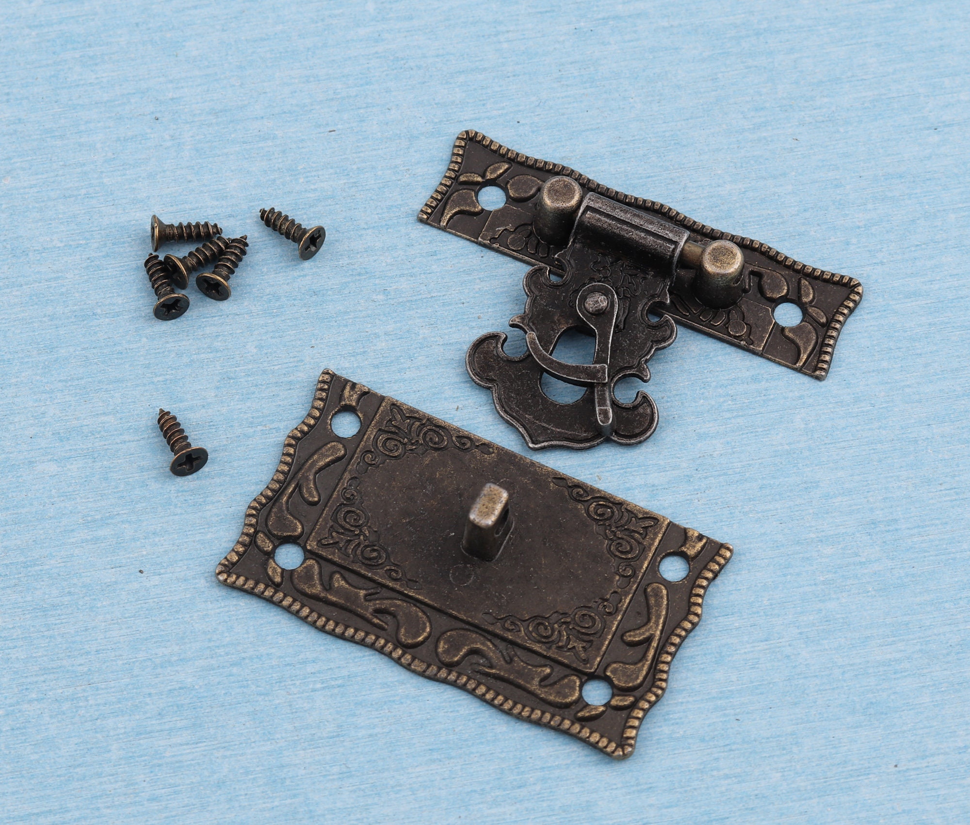 Antique Brass Box Latch: Ornate Jewelry Chest Hardware (51x42mm) - Etsy