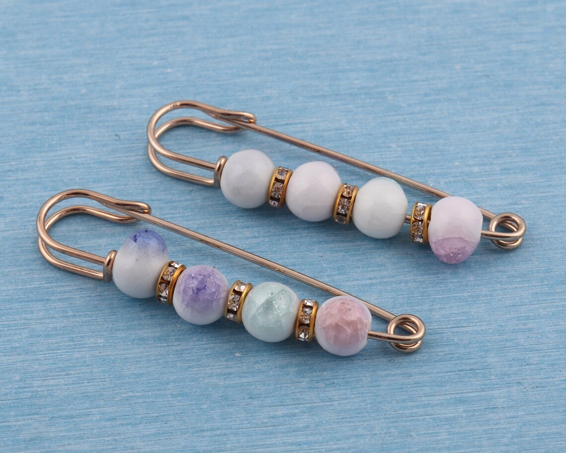 2-4-10pcs Beads Safety Pins1572mm Brooch Safety Pins With | Etsy