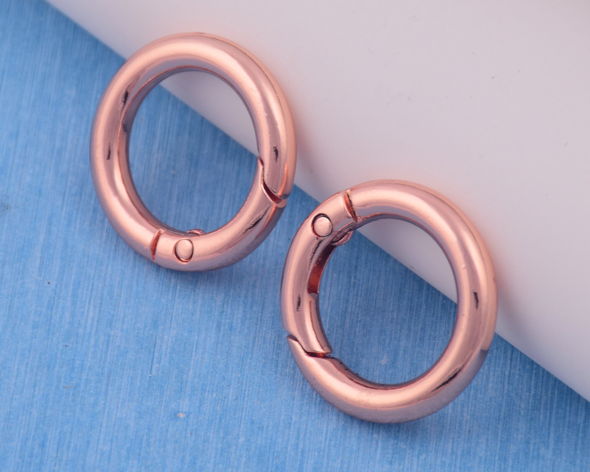 3/4 rose gold spring circle 19mm metal clasp spring | Etsy