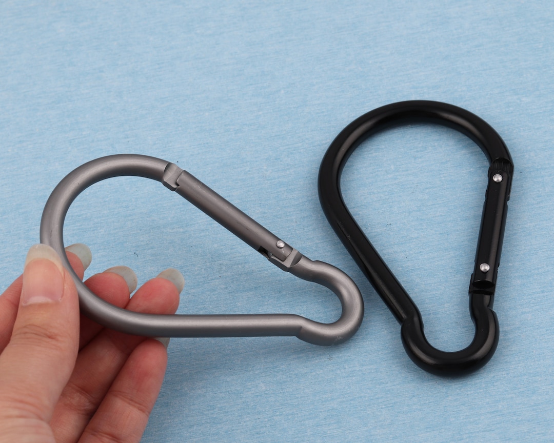 Pear-shaped Aluminum Carabiner Clip: Matte Black/gray Keychain Hook ...