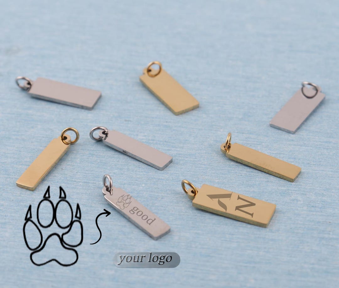 Personalized Laser Engraved Logo Tags: Mini Metal Jewelry Charms - Etsy