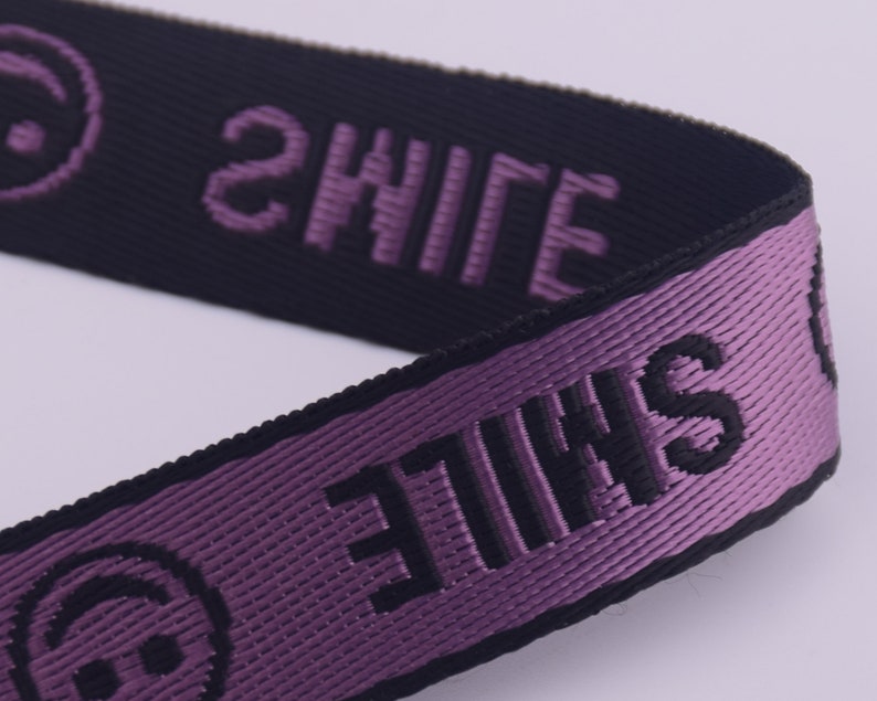 1 inch wide smile ribbon 25mm width nylon ribbon jacquard | Etsy