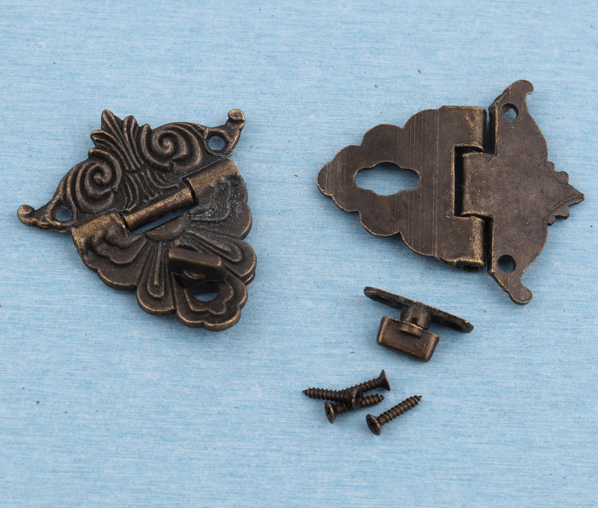 Antique Brass Box Latch: Ornate Iron Jewelry Chest Lock (48x45mm) - Etsy