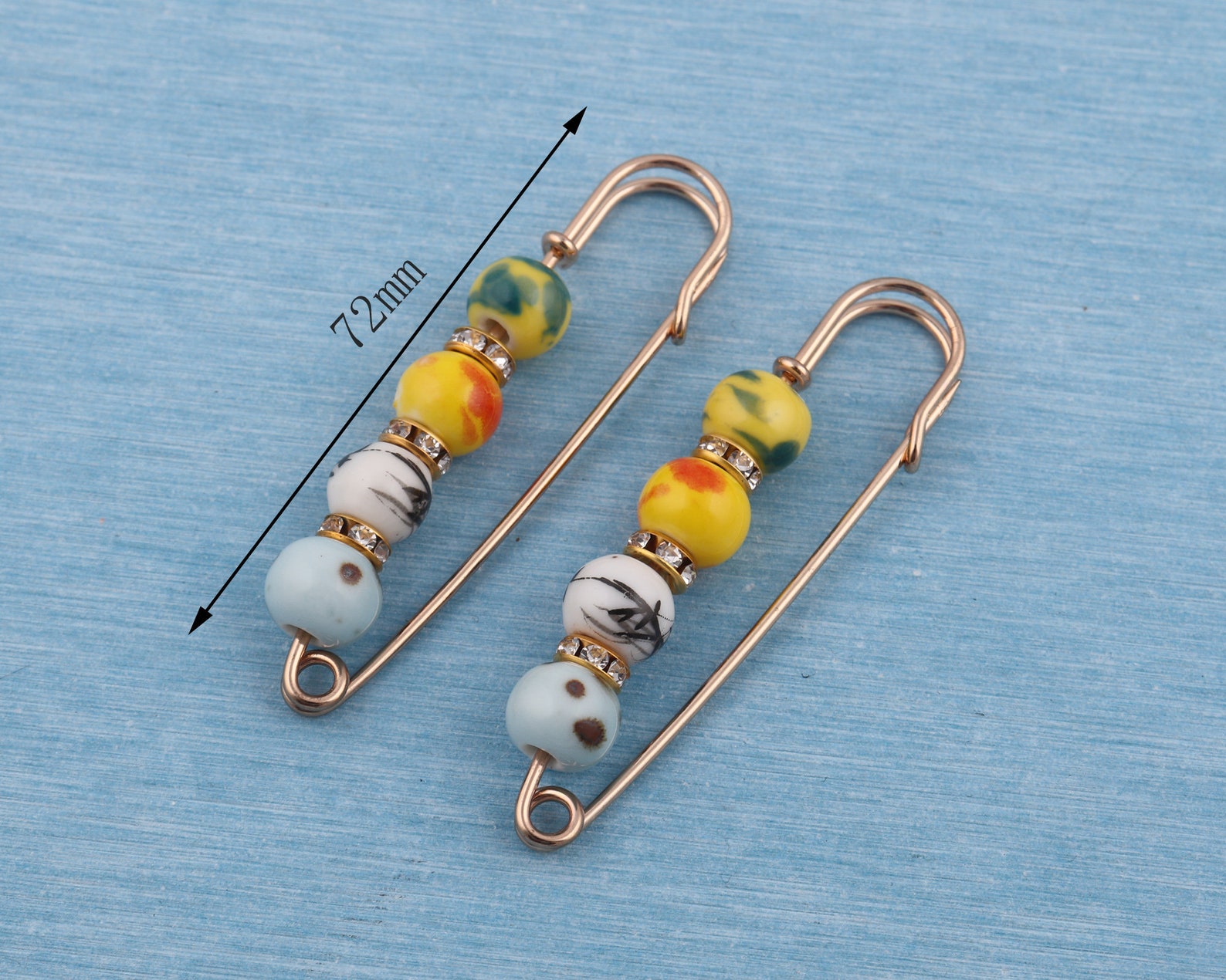 2-4-10pcs Beads Safety Pins1572mm Brooch Safety Pins With | Etsy