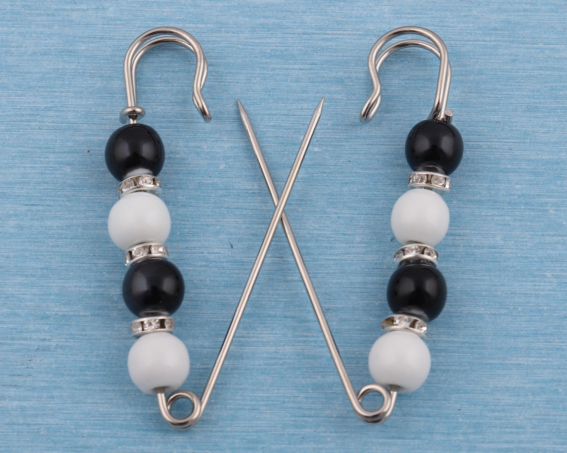 2-4-10pcs beads safety pins1572mm brooch safety pins with | Etsy