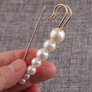 Pearl Safety Pin,75*14mm Pearl Brooch Pin,gold Shawl Pin and Scarf Pin ...