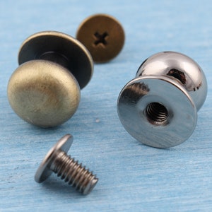 20sets Screw Rivets,10mm/12mm Metal Button Screw Back Studs,round Head ...