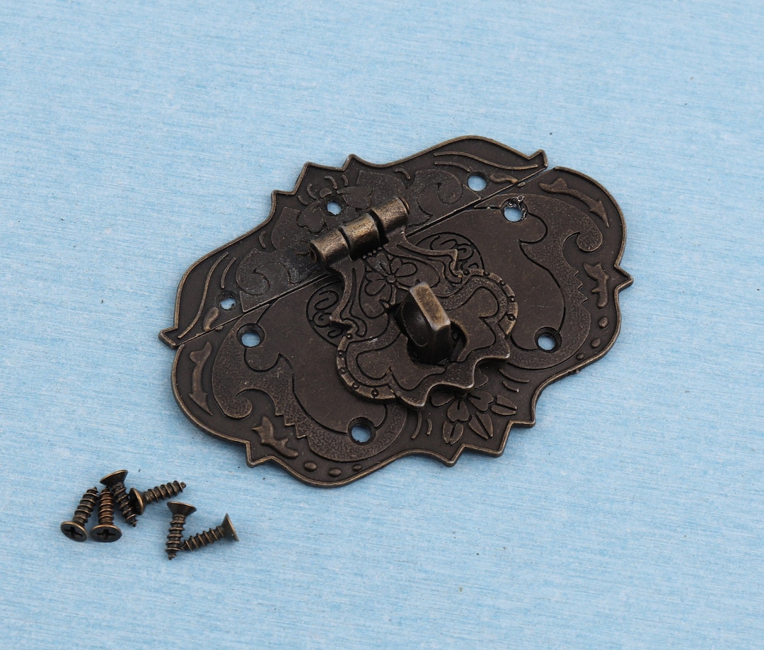 Antique Brass Box Latch: Jewelry Chest Hardware (78x56mm) - Etsy