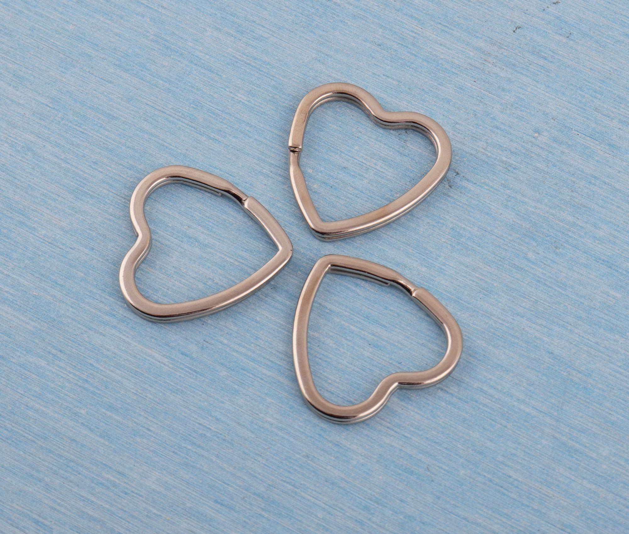 Rose Gold Heart Split Ring Connector: Iron Keychain Supplies - Etsy