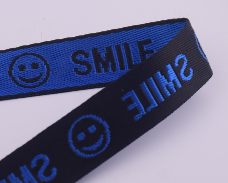 1 inch wide smile ribbon 25mm width nylon ribbon jacquard | Etsy