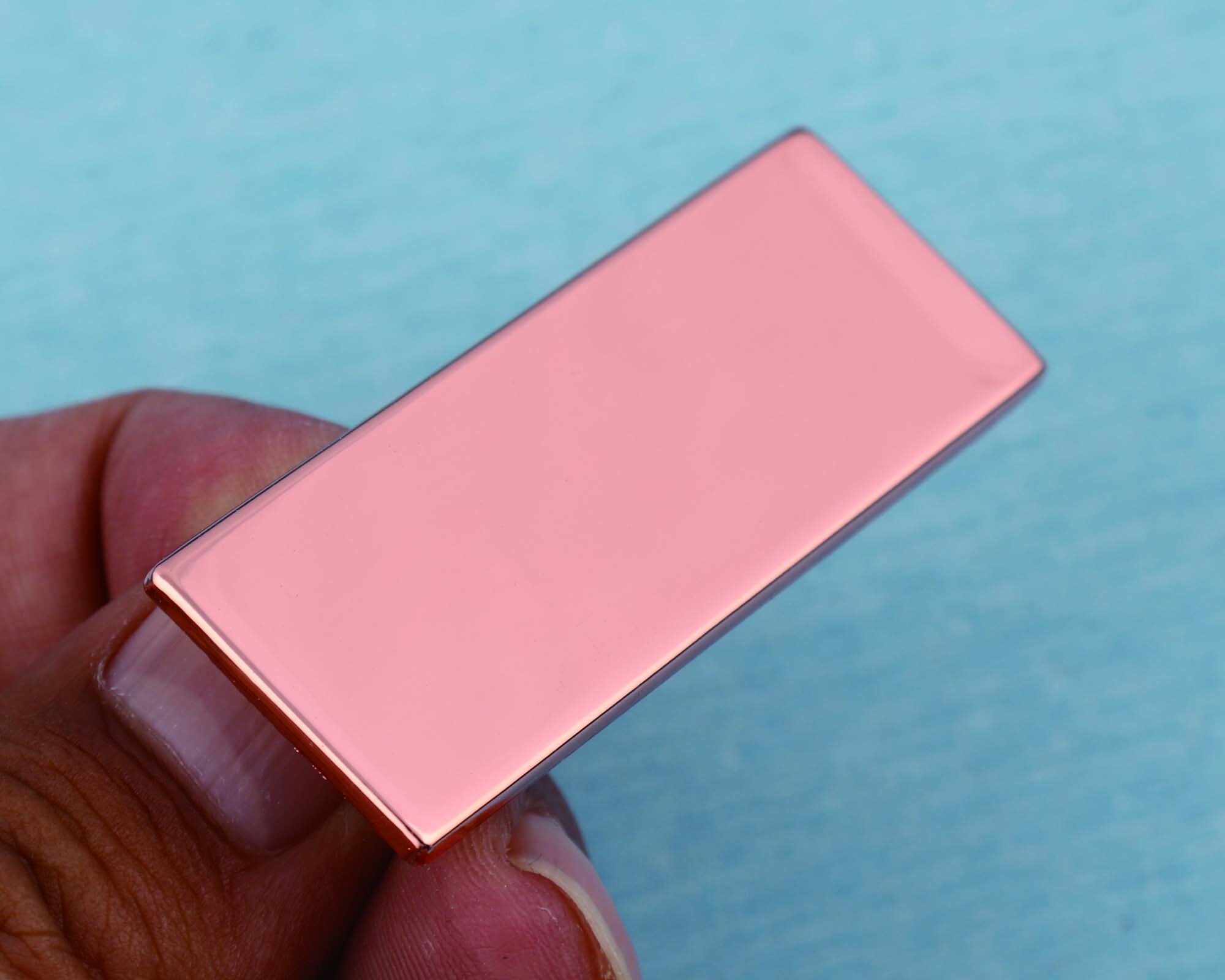 Custom Engraved Rose Gold Metal Blank Logo Tagpersonalized - Etsy