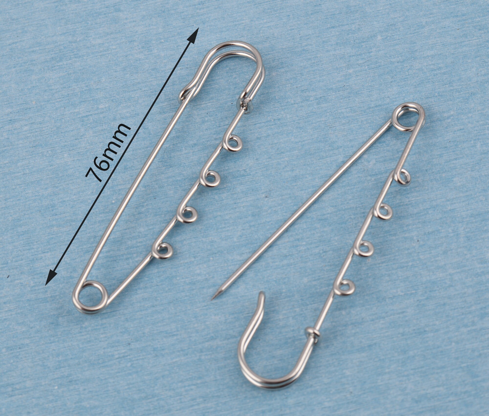 Metal Silver Color Safety Pin 76mm Plaid Skirt Pin Triple - Etsy