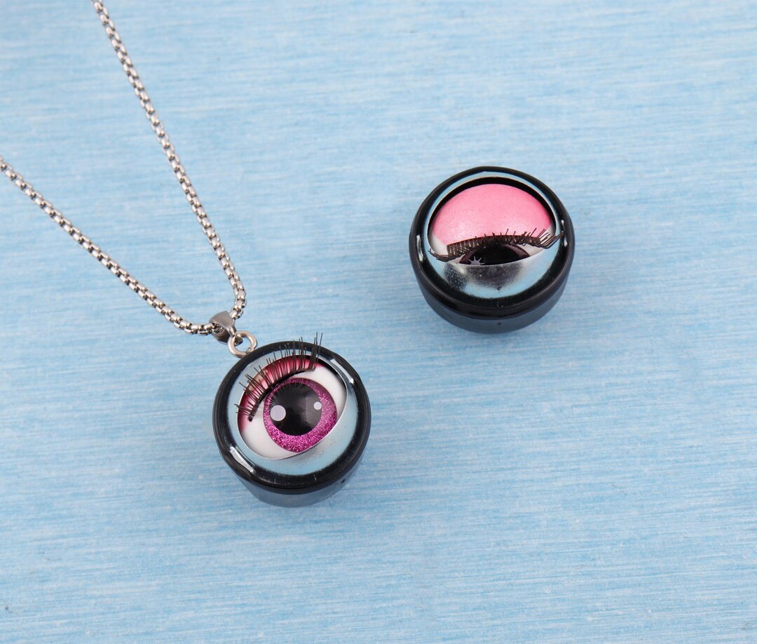 25mm Blinking Sleeping Stainless Steel Doll Eye Necklace Moving Eye ...