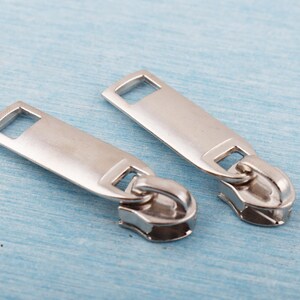 Custom Metal Zipper Pull Slider: Silver Alloy, 5# Nylon Coil - Etsy