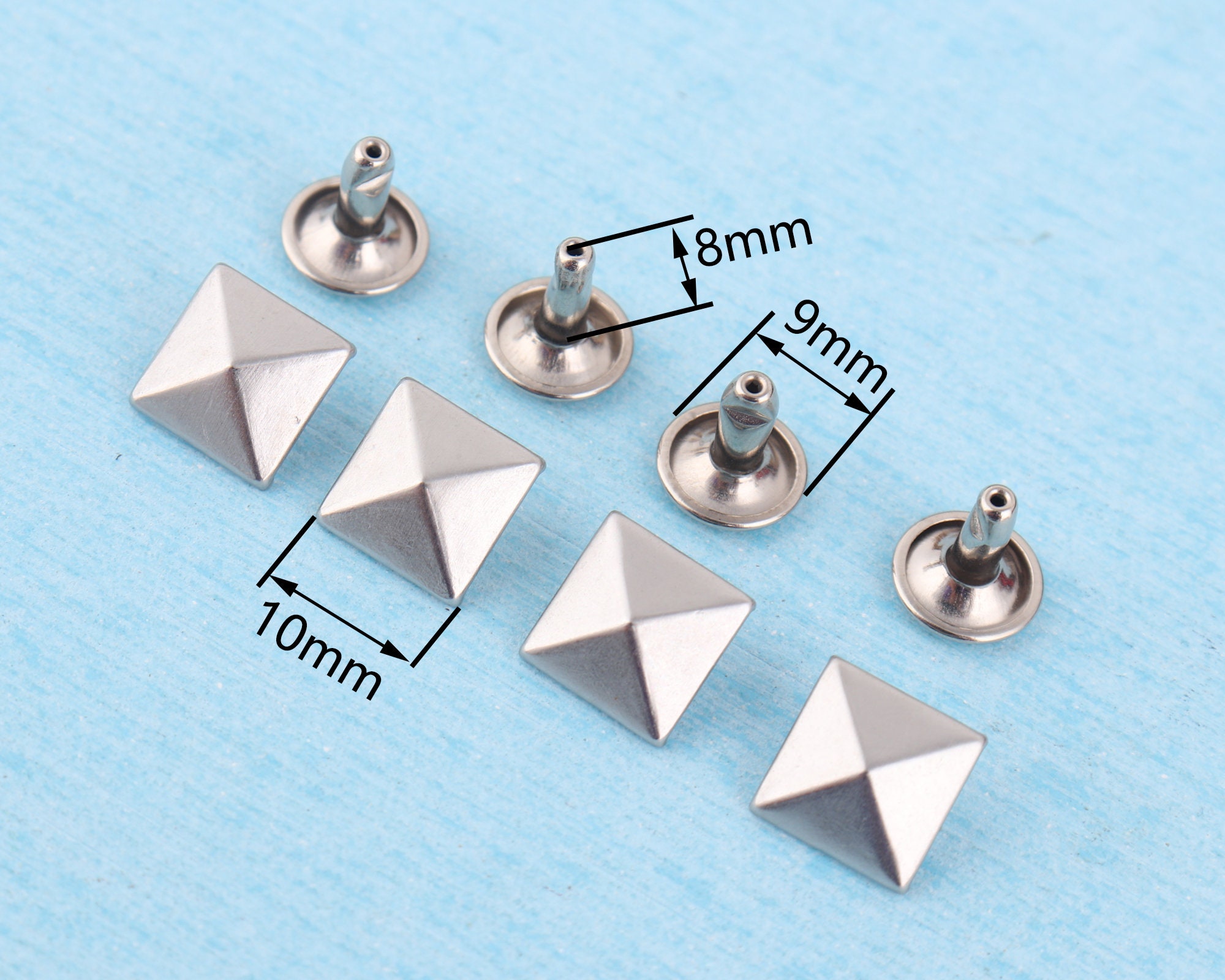 10mm silver pyramid rapid rivetspyramid square rivet | Etsy