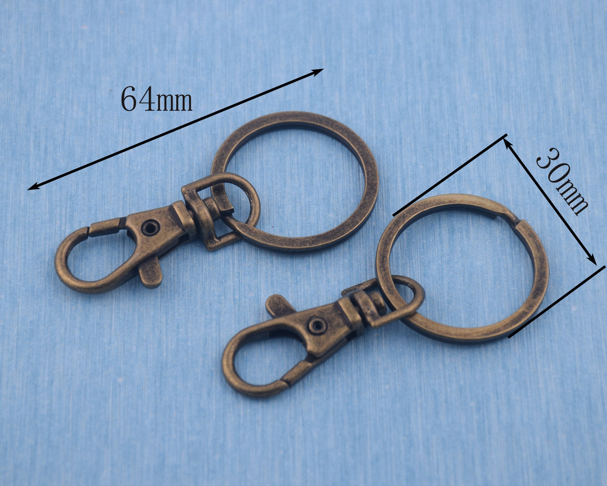 4-10 Pcs Antique Brass Keychain Keyring Supplies With Swivel - Etsy UK