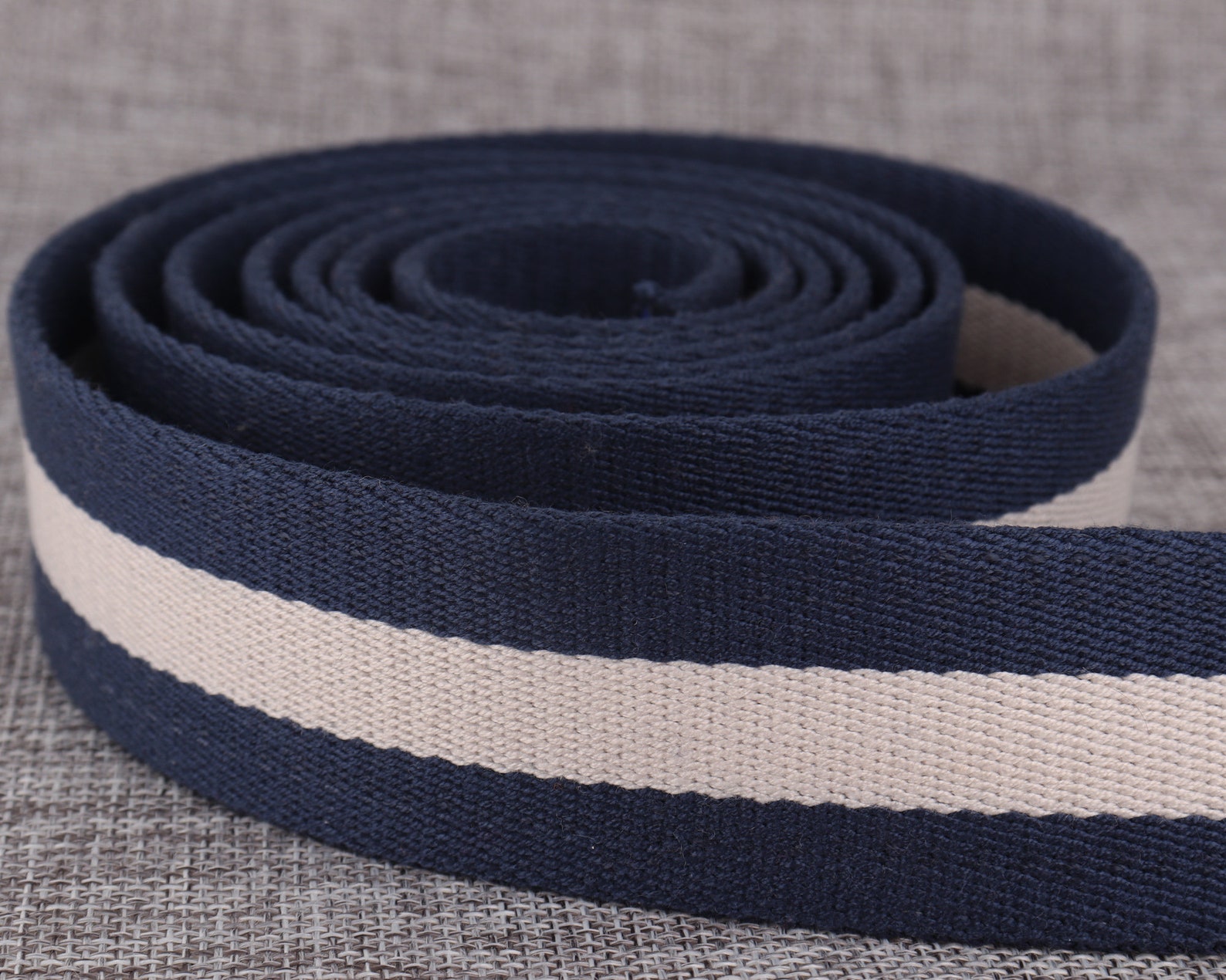 1.5 Navy Blue White Stripe Webbing38mm Width Cotton - Etsy