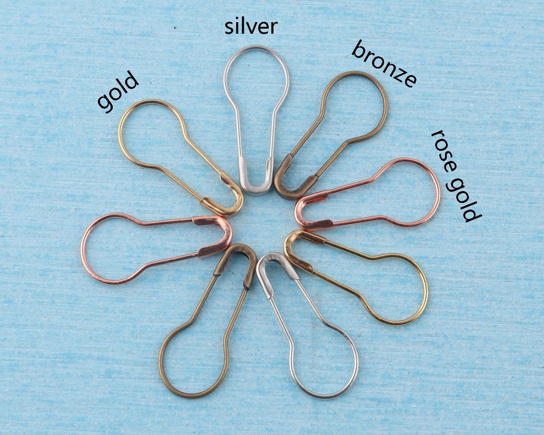 Rose Gold Brass Bulb Safety Pins,10*21mm Antique Brass Stitch Marker ...
