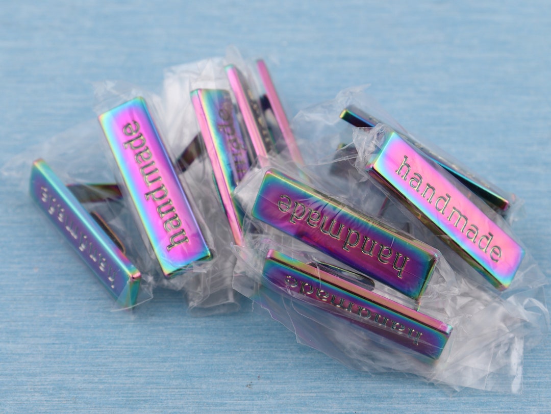 Rainbow Metal "handmade" Bag Labels: 36x10mm Purse Hardware - Etsy