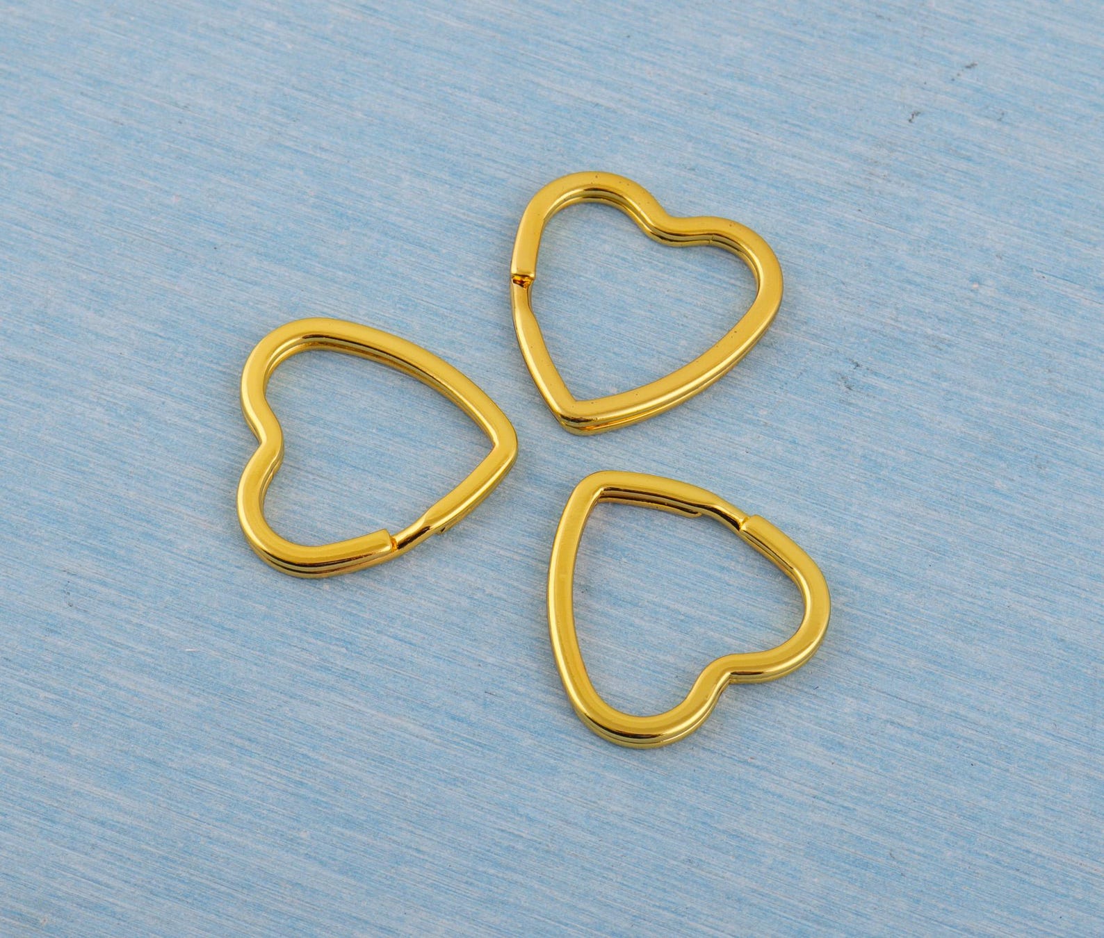 Rose Gold Heart Split Ring Connector: Iron Keychain Supplies - Etsy