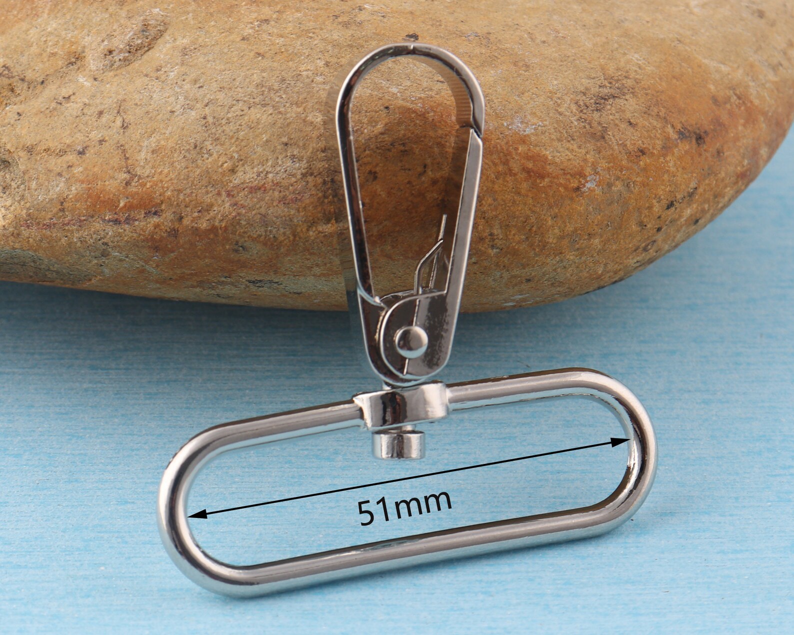 2 Silver Color Swivel Snap Clasp51mm Inner Metal Push - Etsy