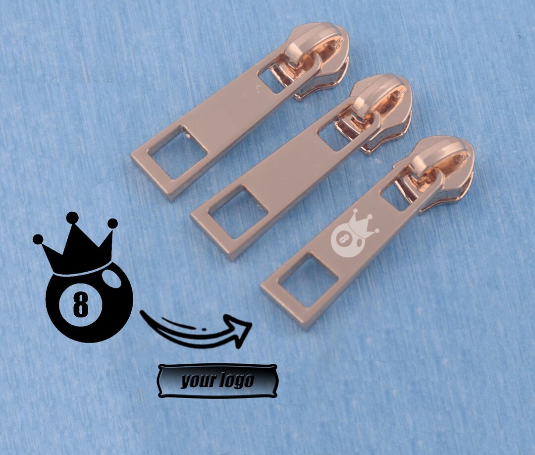 Light Gold #5 Custom Zipper Slider Puller: 33mm Metal Zip Head (5-10 ...