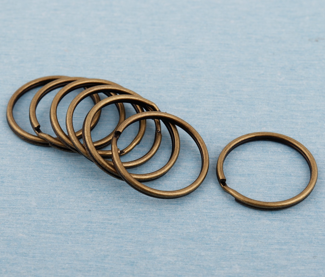 Antique Brass Split Key Rings: 30mm Metal Key Fob - Etsy