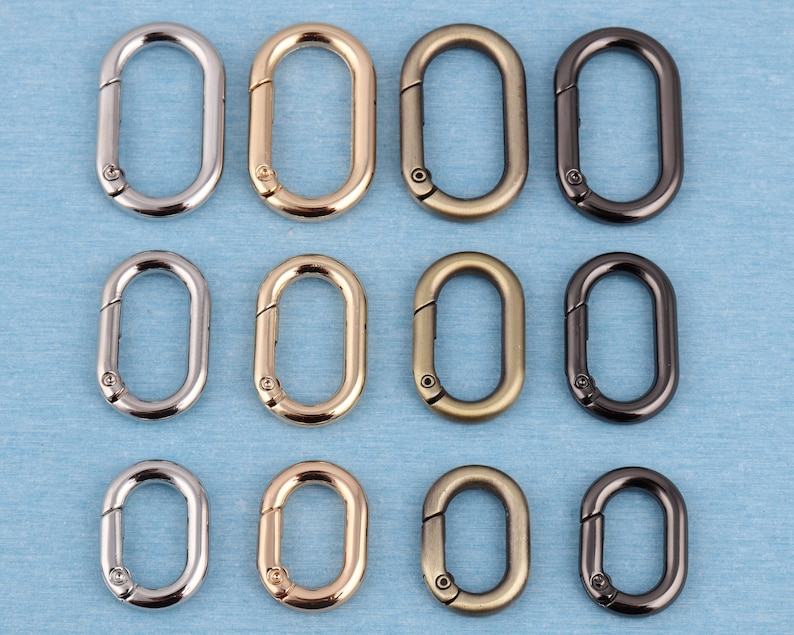 Alloy Oval Spring O-rings: Snap Clip Push Gate Hooks, Bag Hardware 4pcs ...
