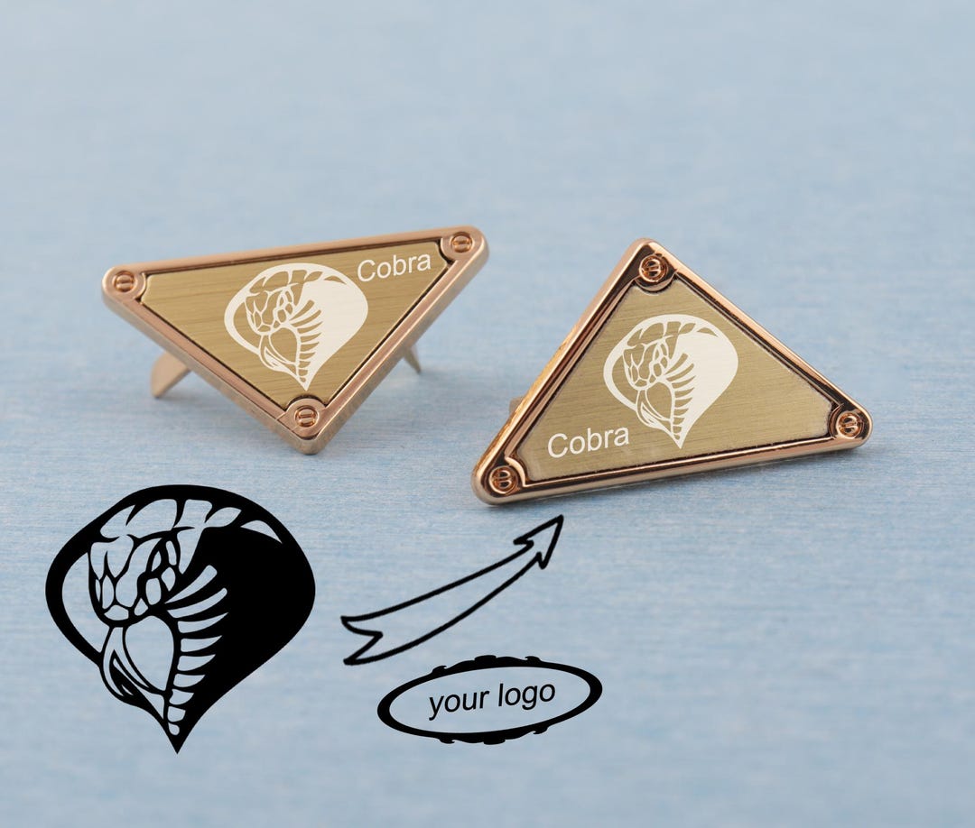 Custom Laser Engraved Metal Wallet Label: Gold Triangular Bag Tag ...