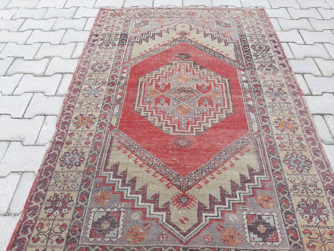 Turkish Area Vintage 3.6x5.6 Ft Medium Rug Handmade Rug | Etsy
