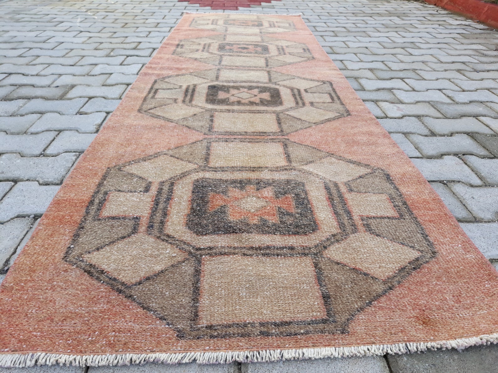 Vintage Area 2.7x9.4 Runner Rug Traditional Tribal Geometric - Etsy