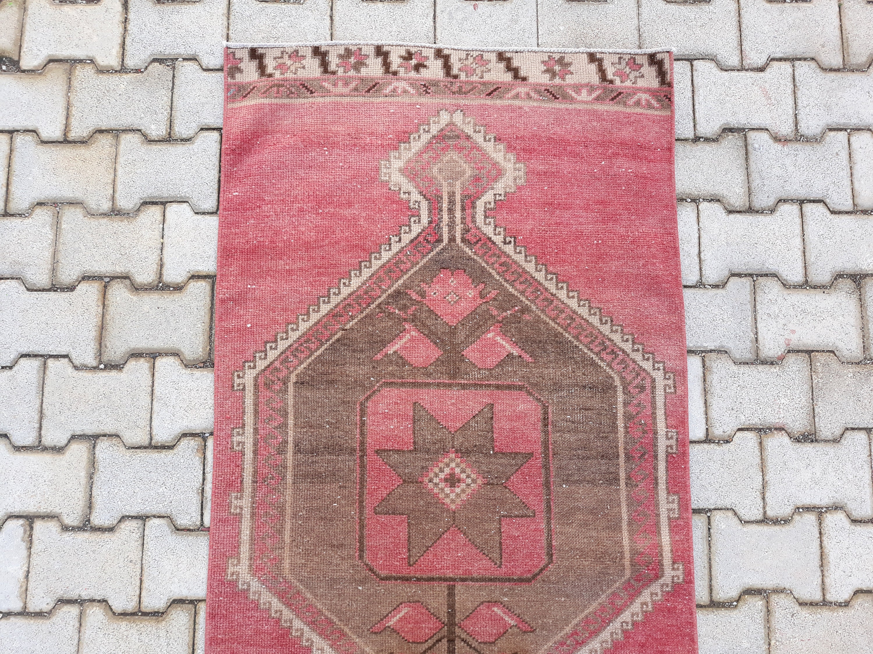 Pink Extra Long 2.7X12.4 Ft Runner Rug Pale Mocha Pink Wool | Etsy