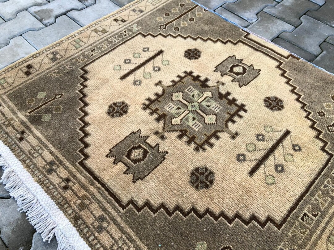 3x4 Rug, 3x4 Brown Rug, 3x4 Vintage Rug, 3x4 Area Rug, Door Mat Rug ...