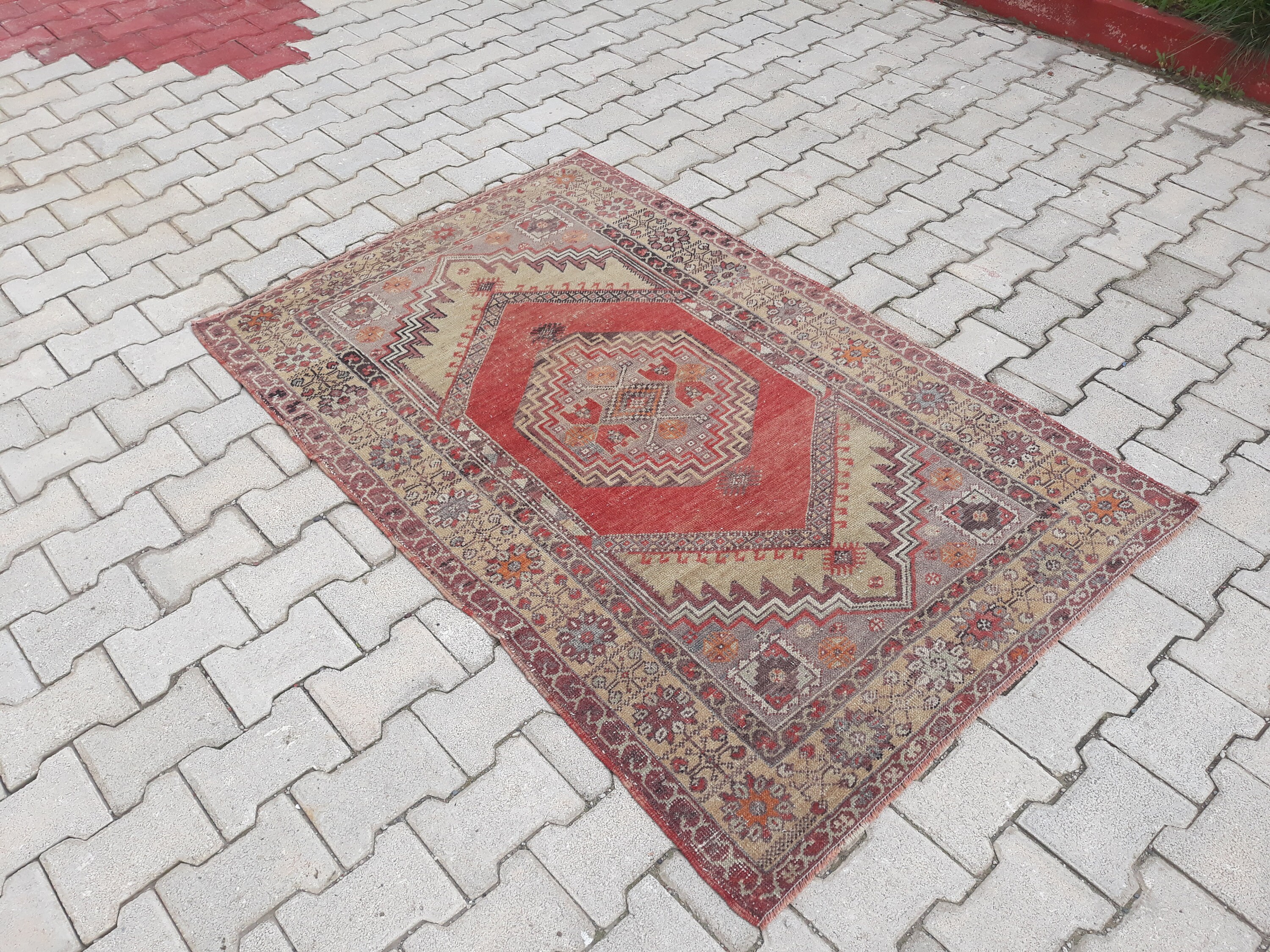 Turkish Area Vintage 3.6x5.6 Ft Medium Rug Handmade Rug | Etsy