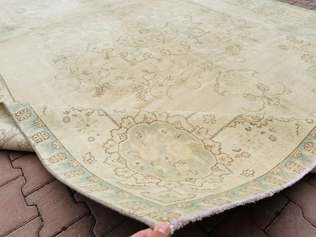 Wool 10x12 Rug, Oversize Rug 10x12, Large Vintage Rug, Handmade Oushak ...