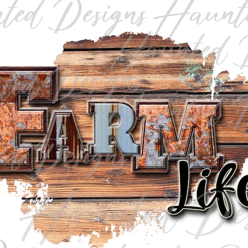 Rustic Wood Letter Farm Life PNG Craft Clip Art Design - Etsy
