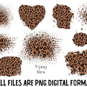 Cheetah Leopard Bleach Effect Splat Background Bundle Sublimation ...
