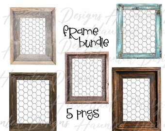 Rustic Barn Wood Picture Frame With Chicken Wire - Etsy