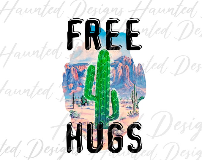 Free Hugs 2 PNG, Cactus, Clipart, Instant Download, Sublimation ...