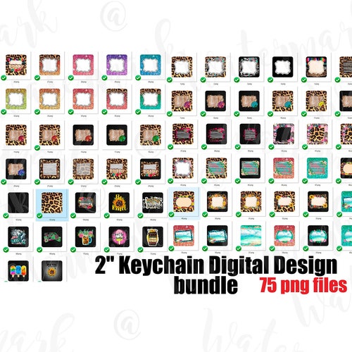 2 Inch Square Keychain Digital Download Design PNG - Etsy