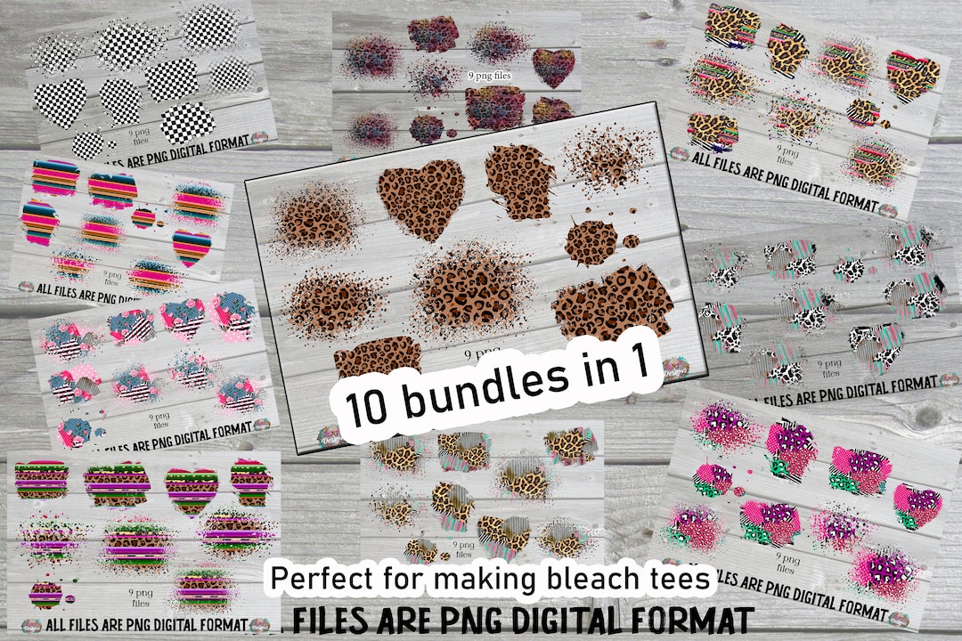 Bleach Patch Bundle Cheetah Serape Sublimation Design PNG Clipart Craft ...